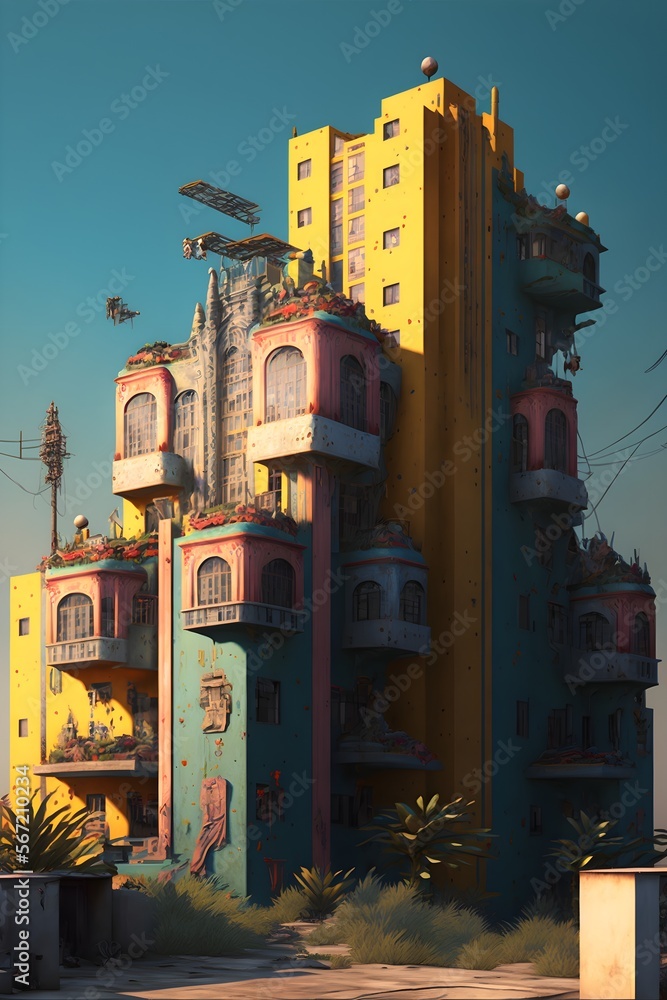 a super high rise slumbackground set in india tekkonkinkreet style ...