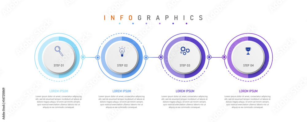 infographic label design template concept with icons and 4 options or ...