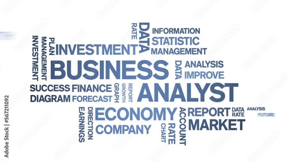 4k Business Analyst Animated Tag Word Cloud;Text Design Animation ...