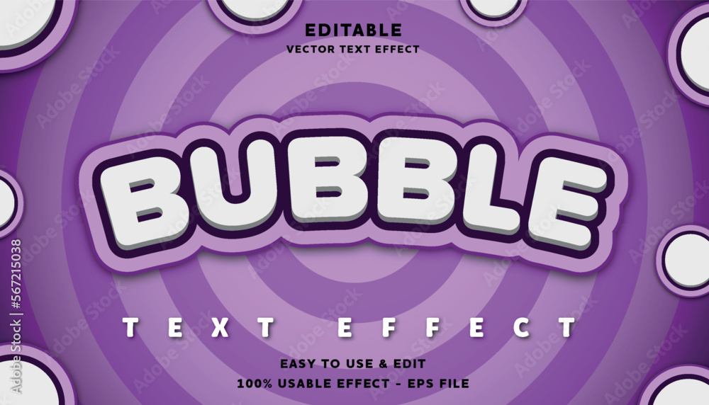 buble editable text effect with modern and simple style, usable for ...