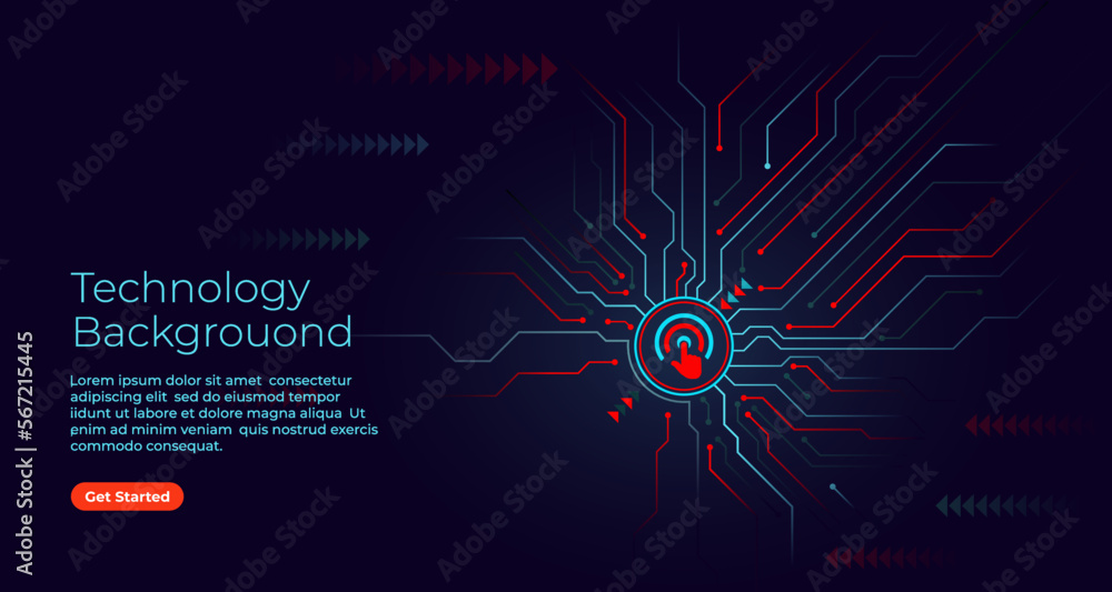 Abstract dark technology background with circuit diagram lines Stock ...
