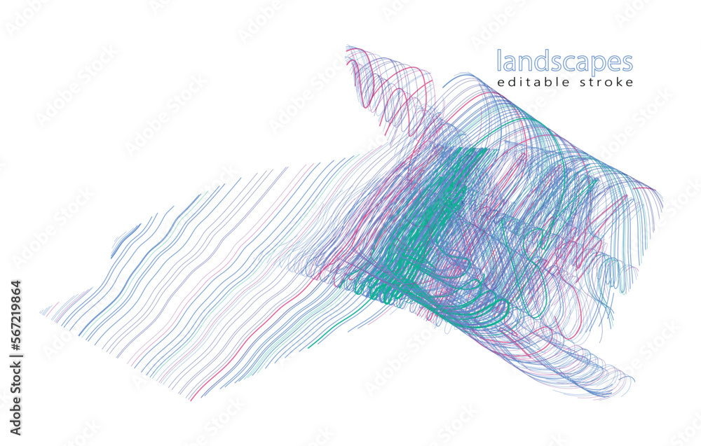 Vector linear composition, background, texture. Lines twisting into a ...