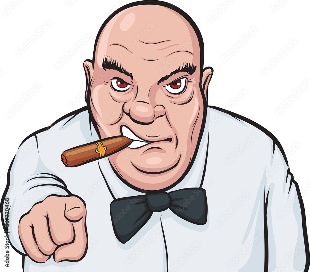 cartoon serious boss on white background - PNG image with transparent ...