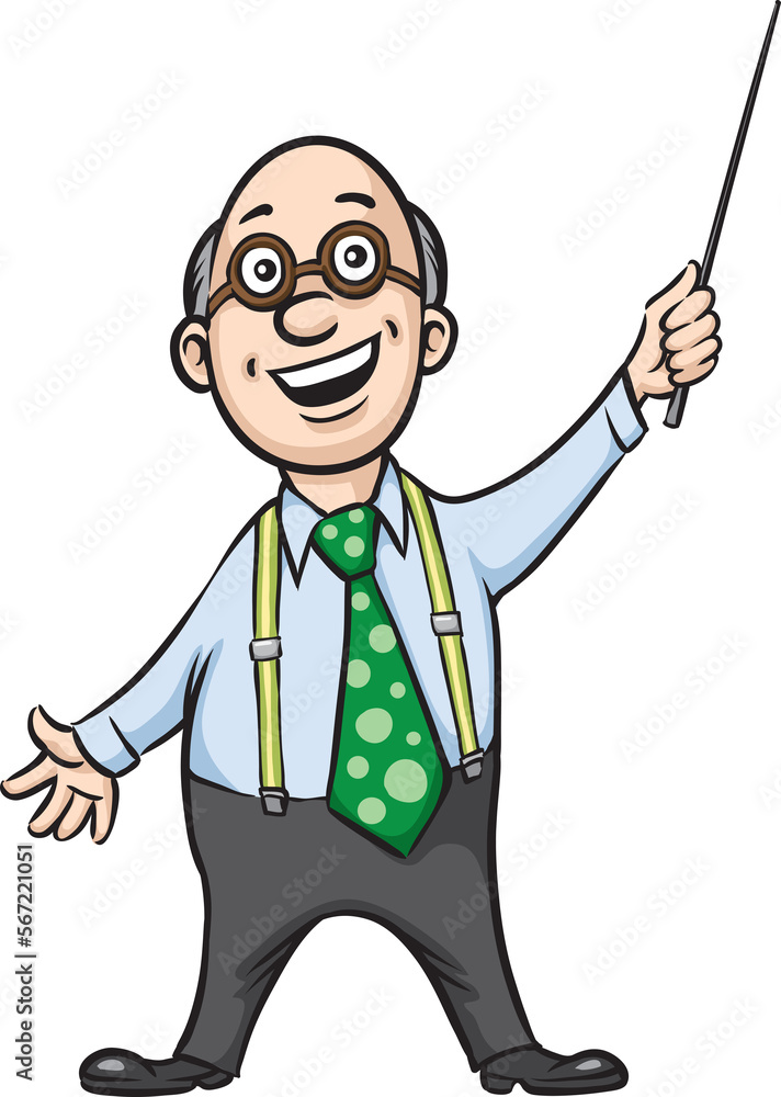 smiling professor with pointer - PNG image with transparent background ...