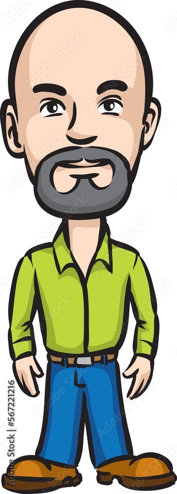 three cartoon bald office worker - PNG image with transparent ...