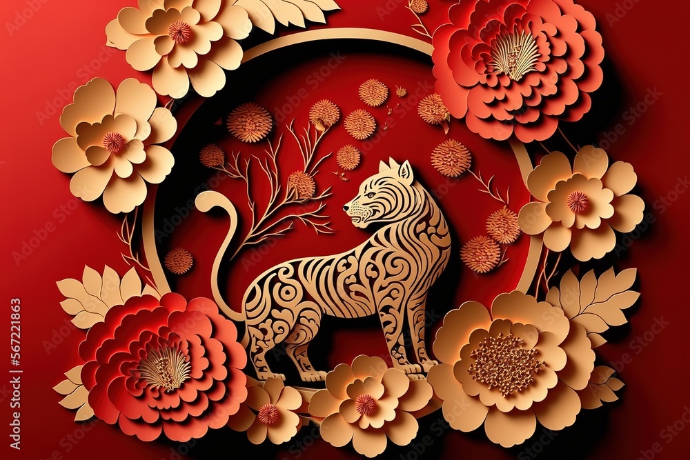 Chinese new year, year of the tiger - Chinese zodiac symbol, Lunar new ...