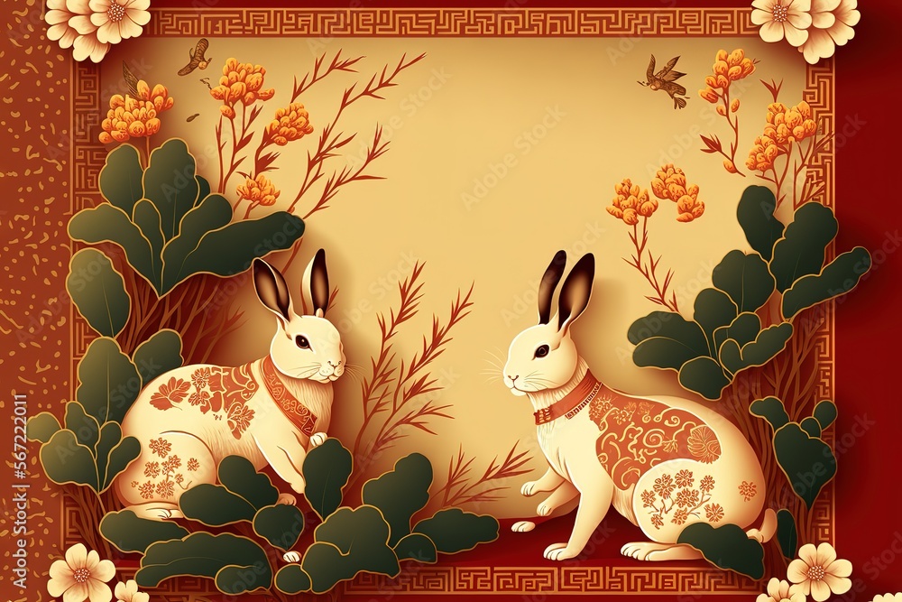 Chinese new year 2023 year of the rabbit - Chinese zodiac symbol, Lunar ...