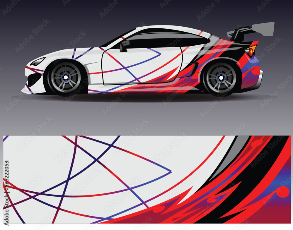 Car wrap design concept. Abstract racing background for wrapping ...