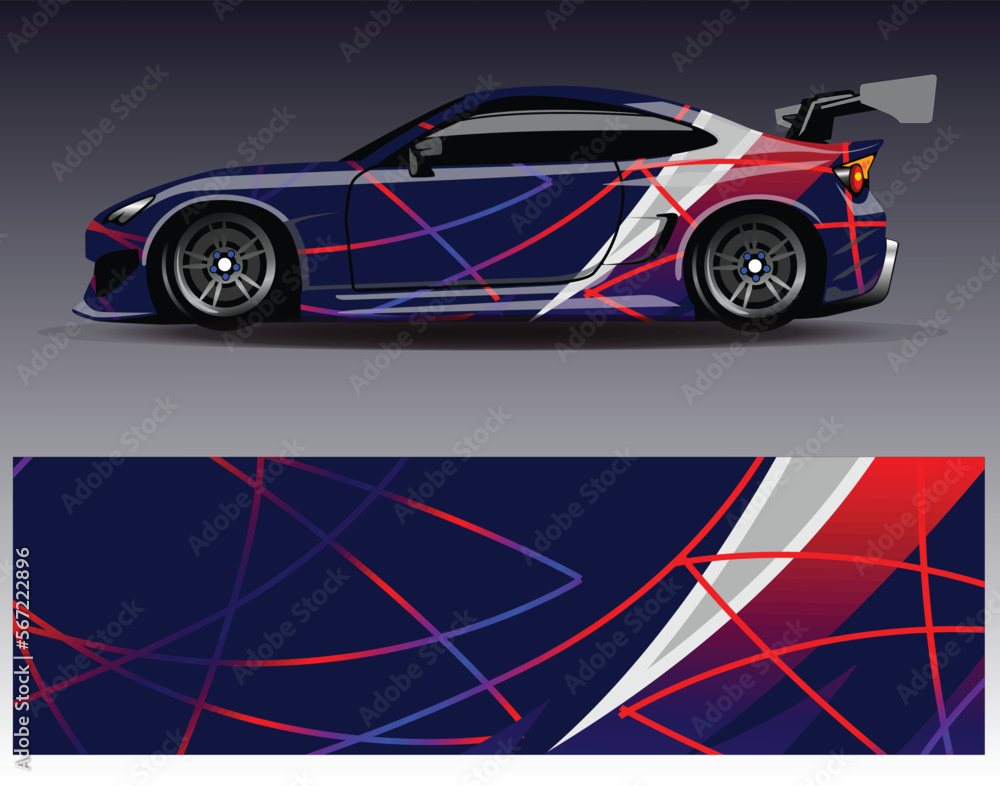 Car wrap design concept. Abstract racing background for wrapping ...