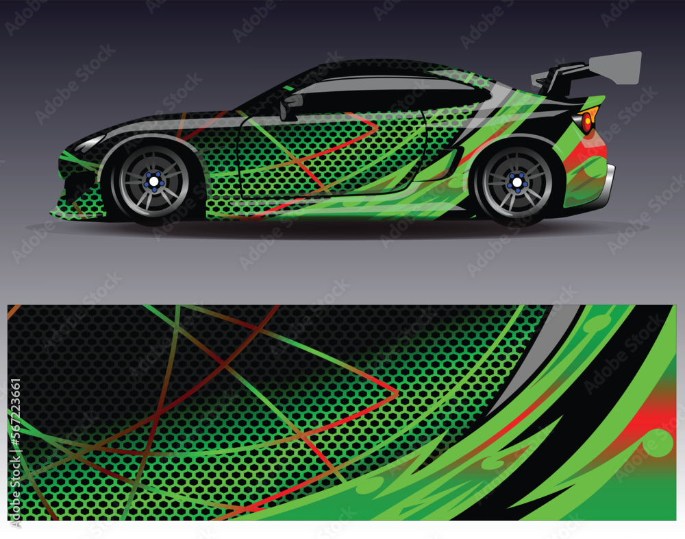 Car wrap design concept. Abstract racing background for wrapping ...