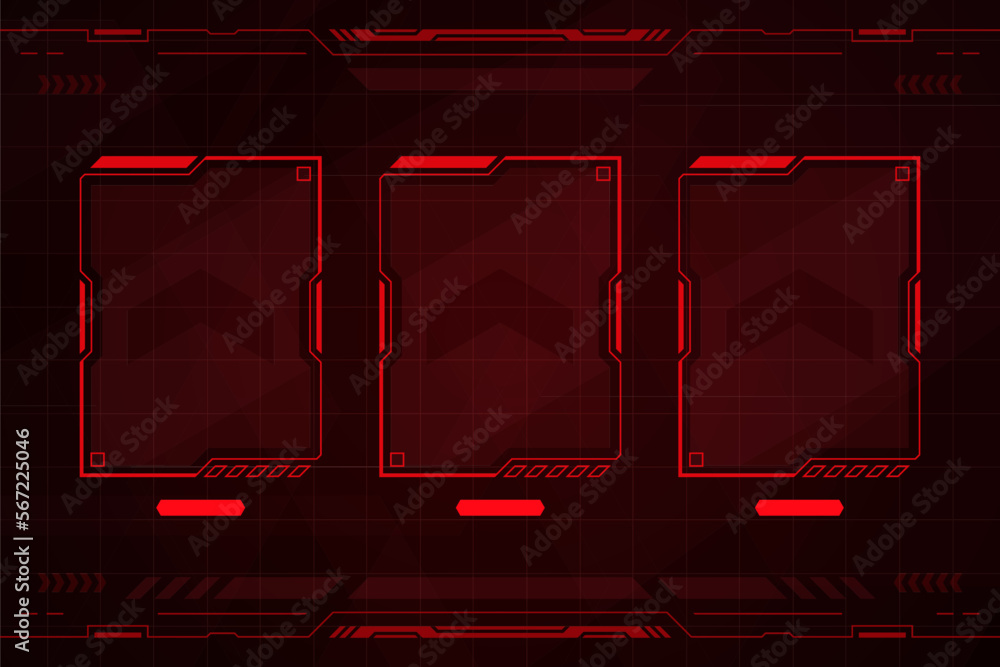 red abstract technology geometric hud frame design for digital business ...