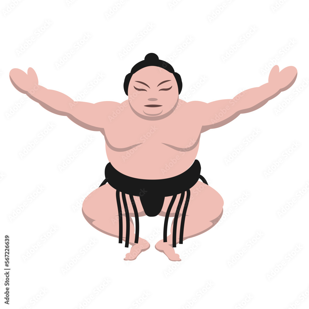 Sumo Wrestler Emoticon Illustration Stock Vector | Adobe Stock