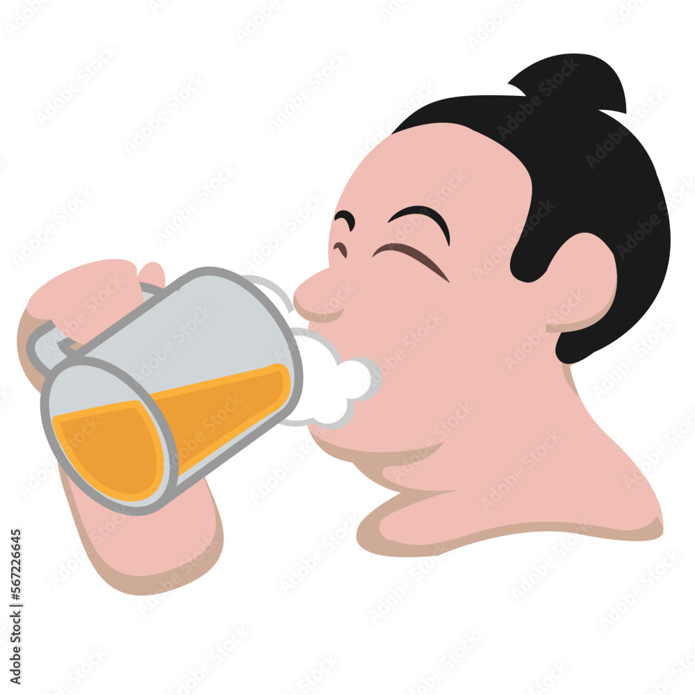 Sumo Wrestler Emoticon Illustration Stock Vector | Adobe Stock