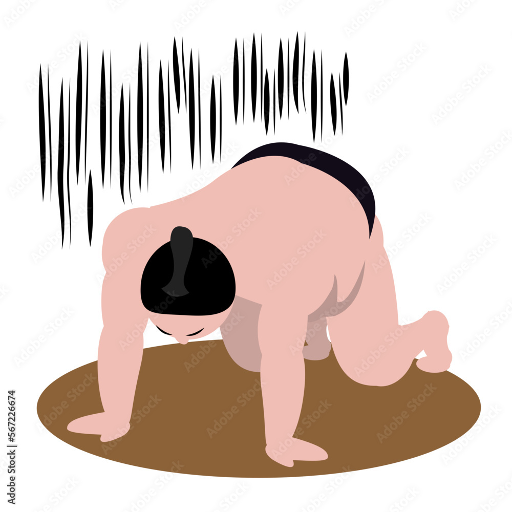 Sumo Wrestler Emoticon Illustration Stock Vector | Adobe Stock