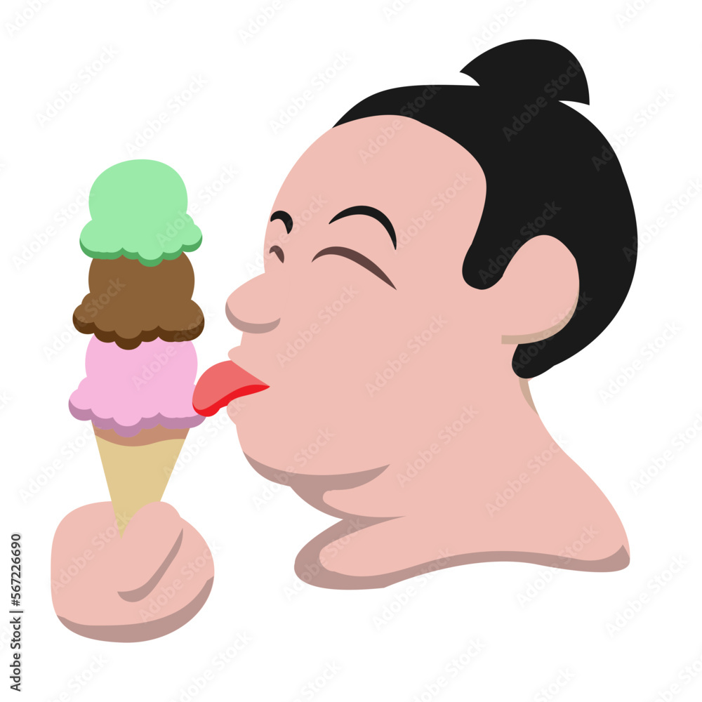 Sumo Wrestler Emoticon Illustration Stock Vector | Adobe Stock