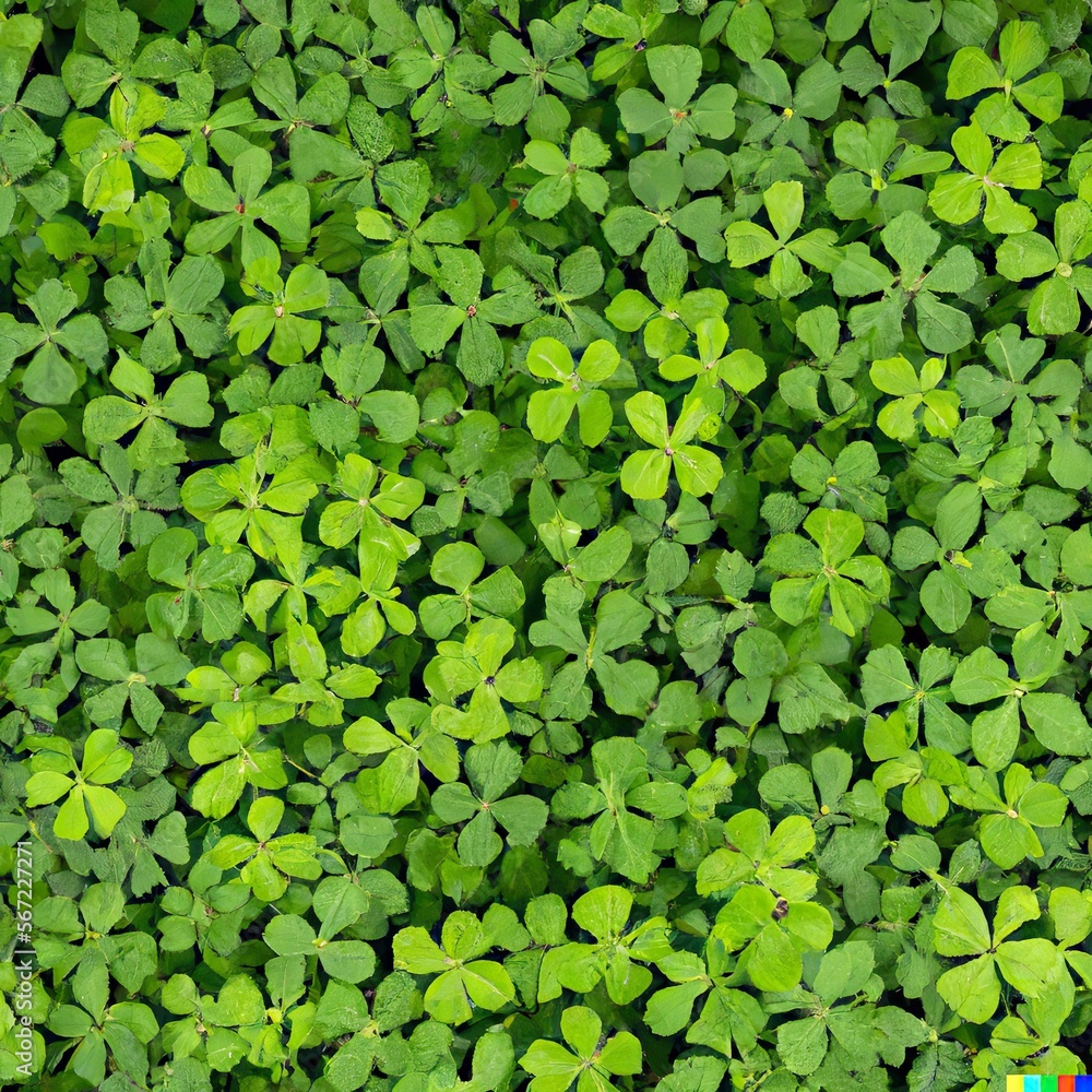 AI Generated Green Lucky Irish Four Leaf Clover Shamrock background ...