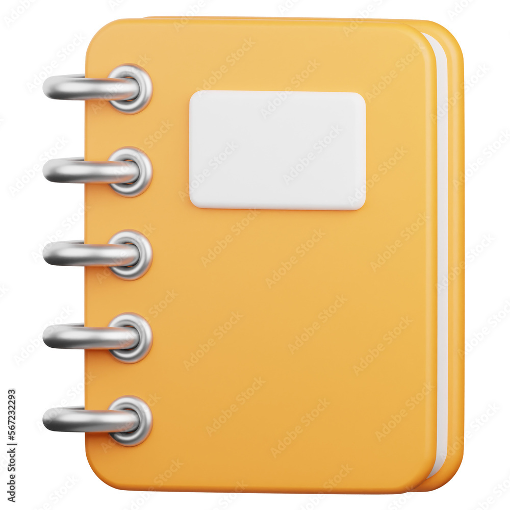 3D Render Notebook Icon, illustration isolated on white background ...