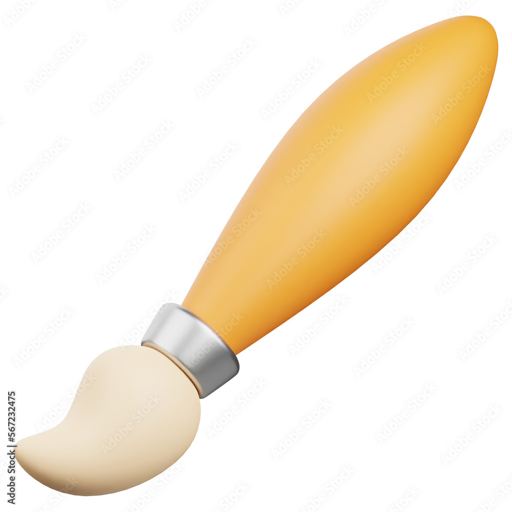 3D Render Paint Brush Icon, illustration isolated on white background ...