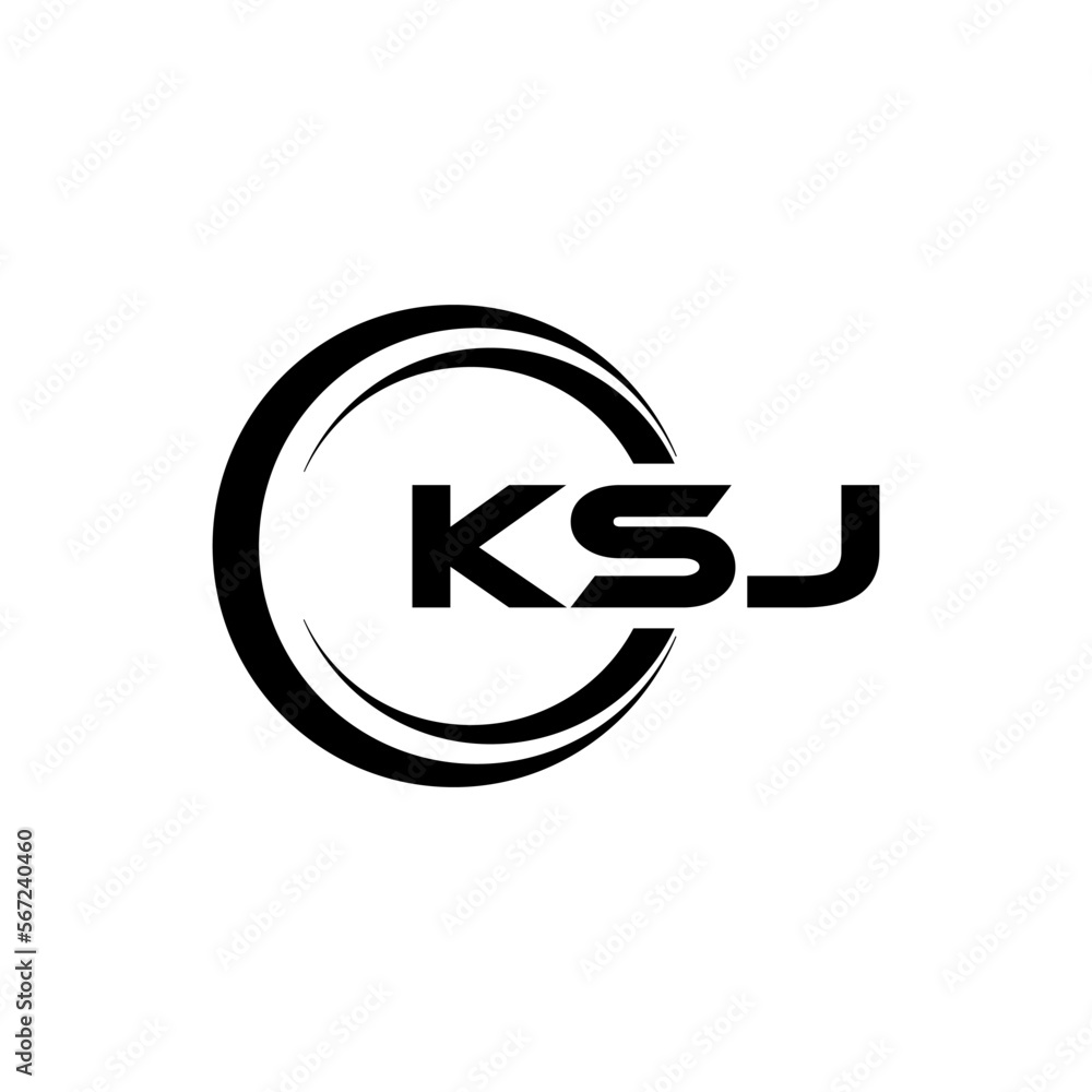 KSJ letter logo design with white background in illustrator, cube logo ...