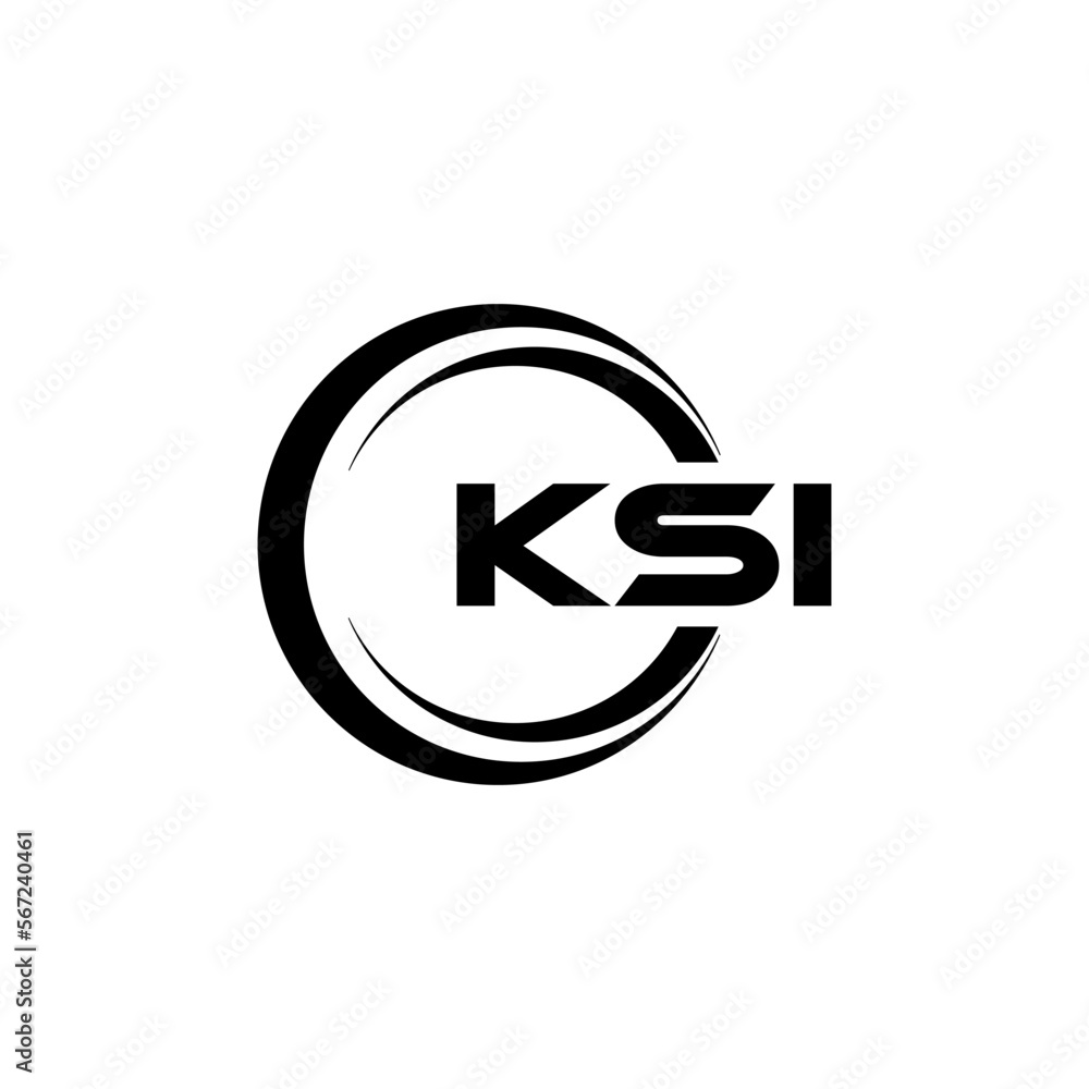 KSI letter logo design with white background in illustrator, cube logo ...