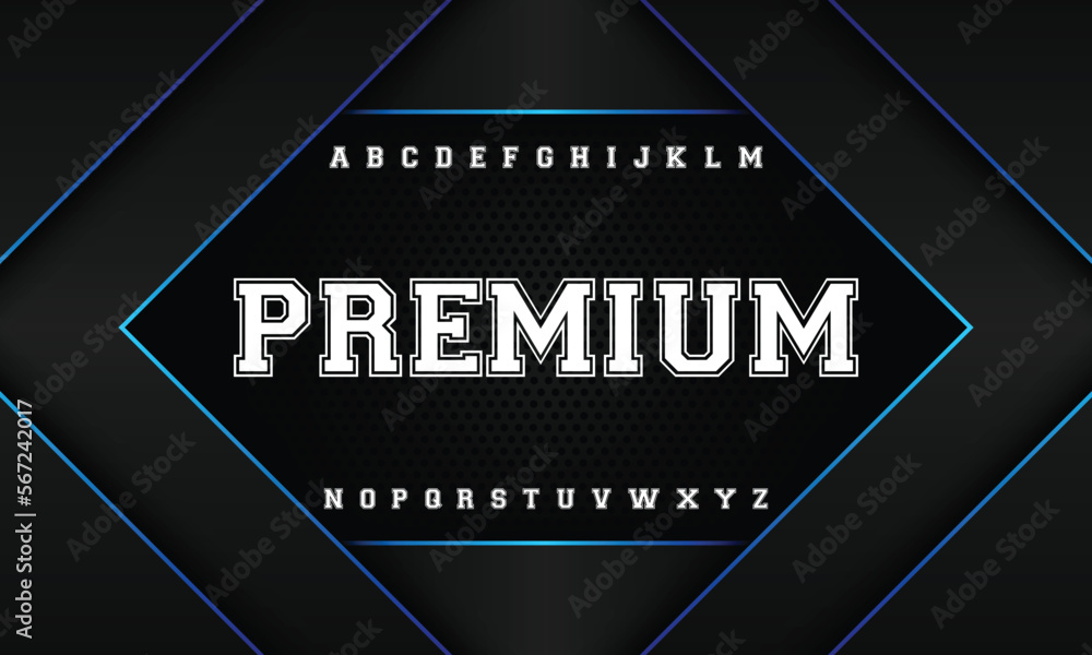 PREMIUM Luxury Minimal Modern Tech Alphabet Letter Fonts. Typography ...