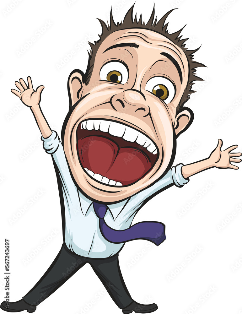 cartoon vector screaming business person - PNG image with transparent ...