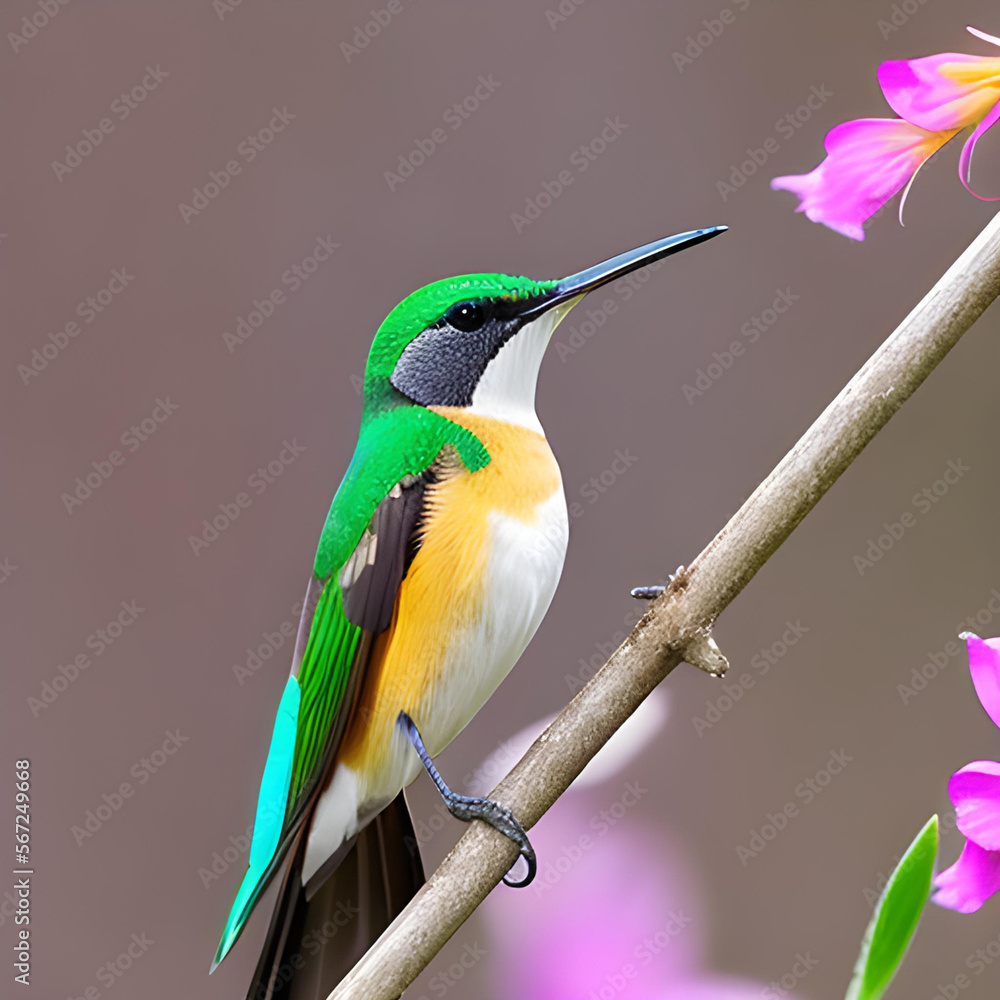 Una imagen creada por inteligencia artificial, de un colibrí mirando ...