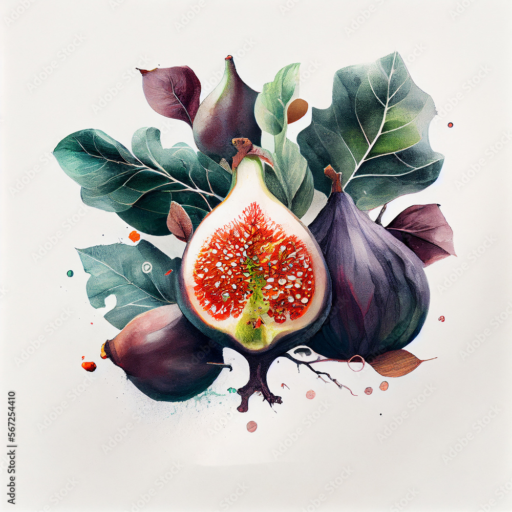 Cartoon. illustration of a fig. generative ai Stock Illustration ...