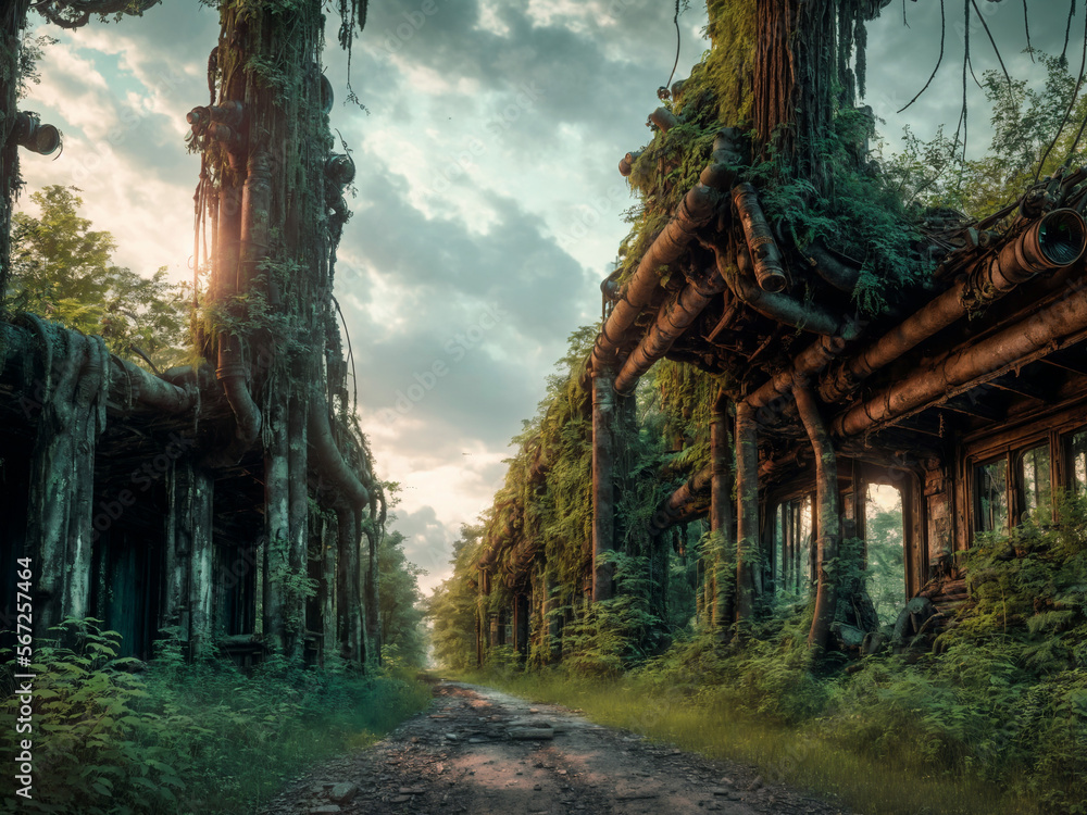 Nature is taking back from us the last remnants of a human settlement ...