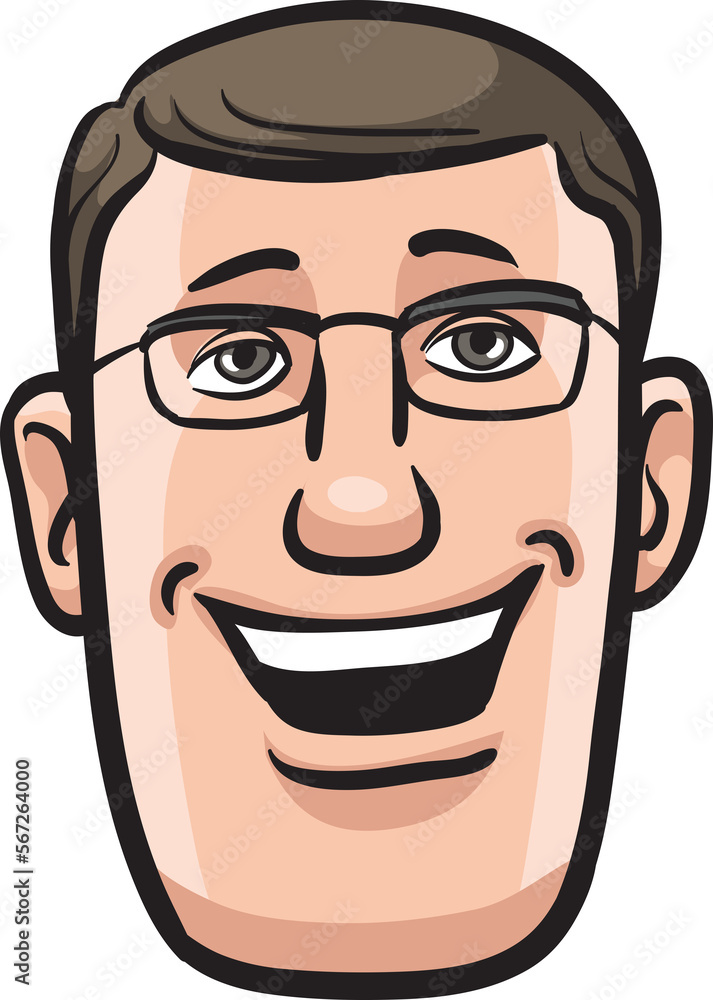 cartoon smiling businessman face - PNG image with transparent ...