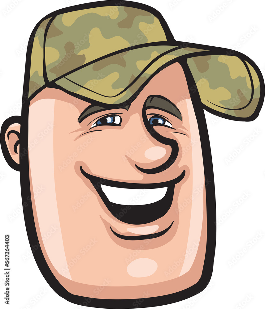 cartoon smiling soldier face - PNG image with transparent background ...