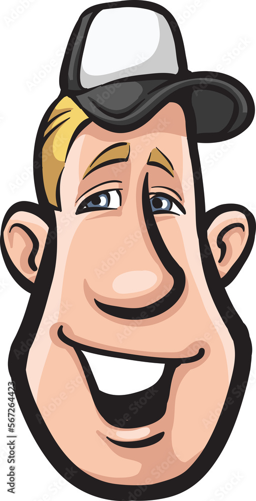 cartoon smiling truck driver face - PNG image with transparent ...