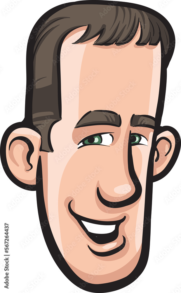 cartoon smiling young man face - PNG image with transparent background ...