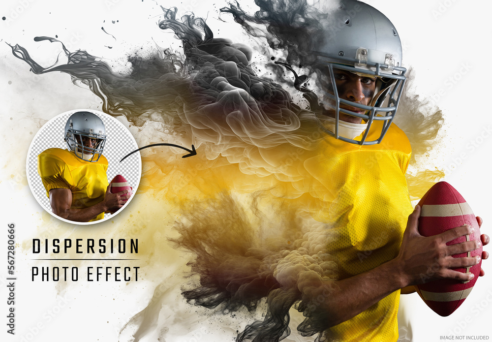 Smoke Dispersion Photo Effect Mockup Stock Template | Adobe Stock