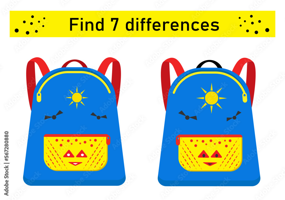 Find 7 differences. Logic puzzle game for children. Preschool worksheet ...