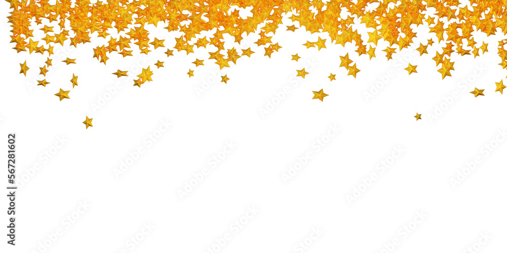gold star confetti on transparent background 3d illustration Stock ...
