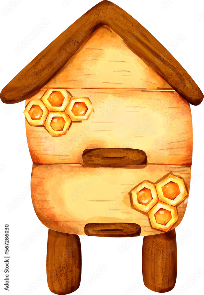 watercolor bee house Stock Illustration | Adobe Stock