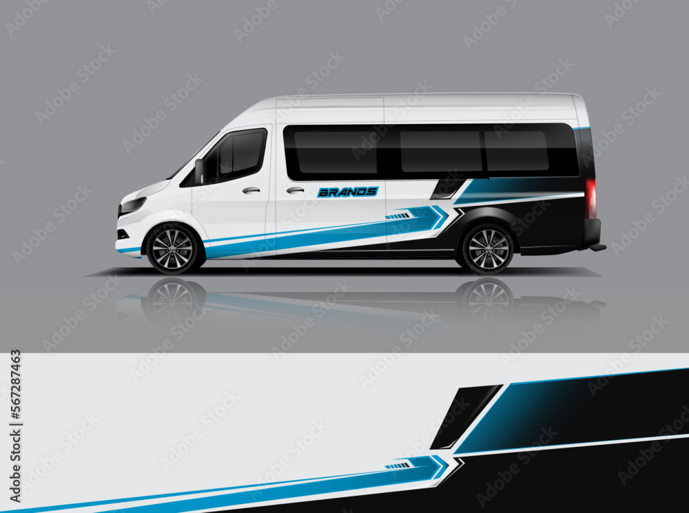 Car decal design vector. Graphic abstract stripe racing background kit ...