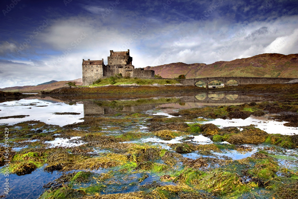Spectacularly sited reconstructed Medieval castle. Sited on an island ...