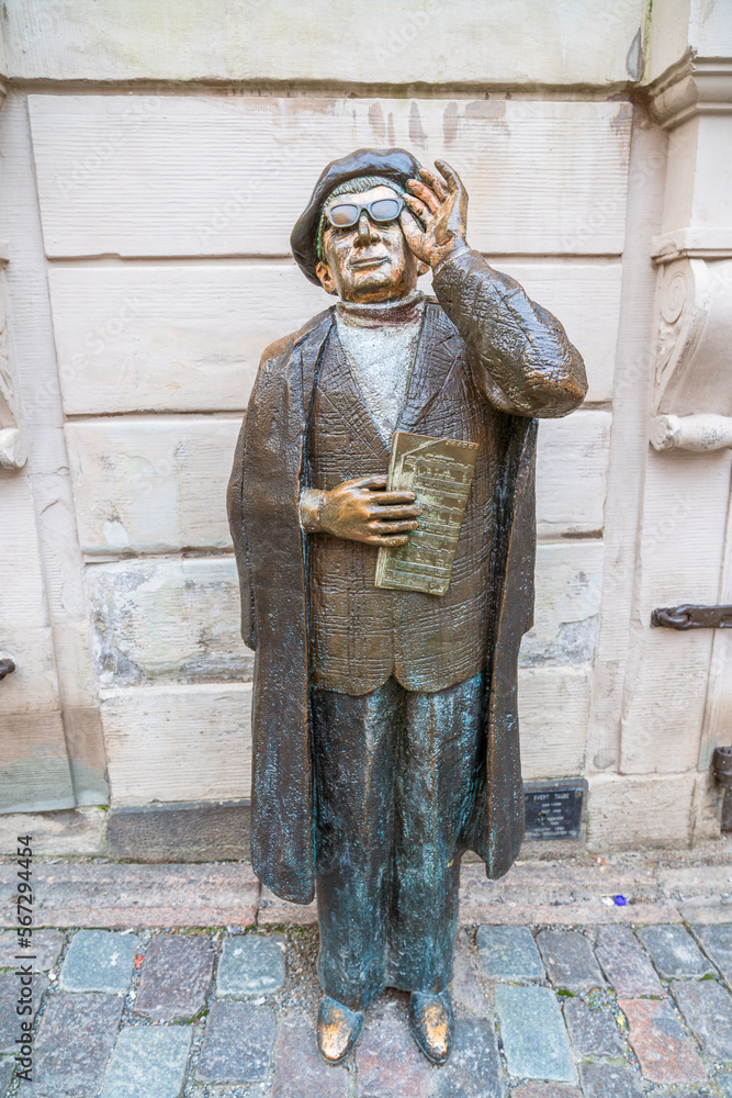 Stockholm, Sweden. January 23, 2023. Statue of of Evert Taube (1890 ...