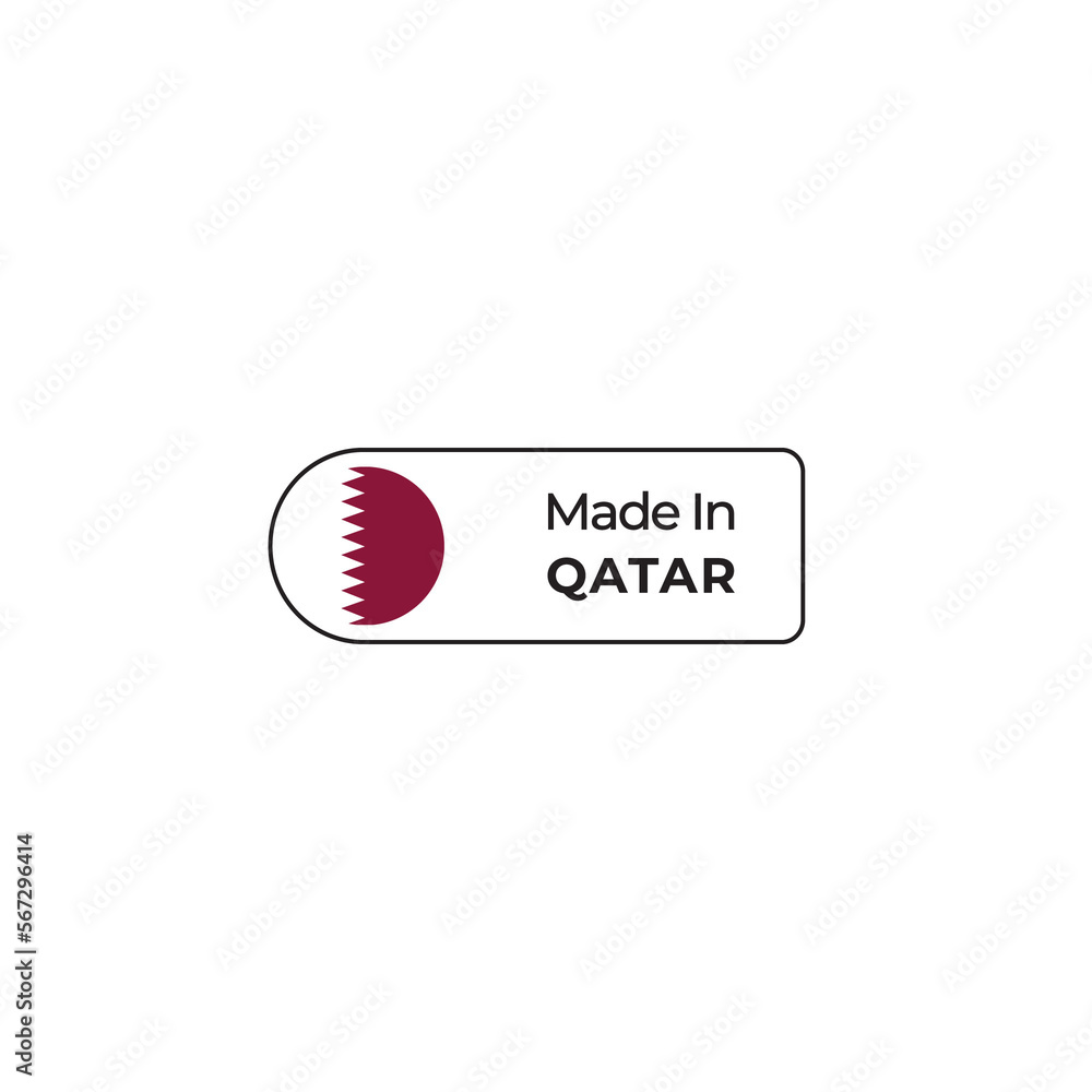 Made in Qatar png label design with flag Stock Illustration | Adobe Stock