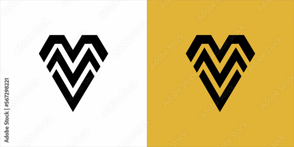 logo mono gram black siluet white and yellow background Stock Vector ...