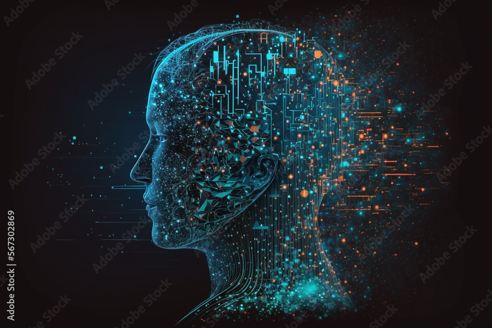 Technology background Data flow concept. Big data technology and data ...