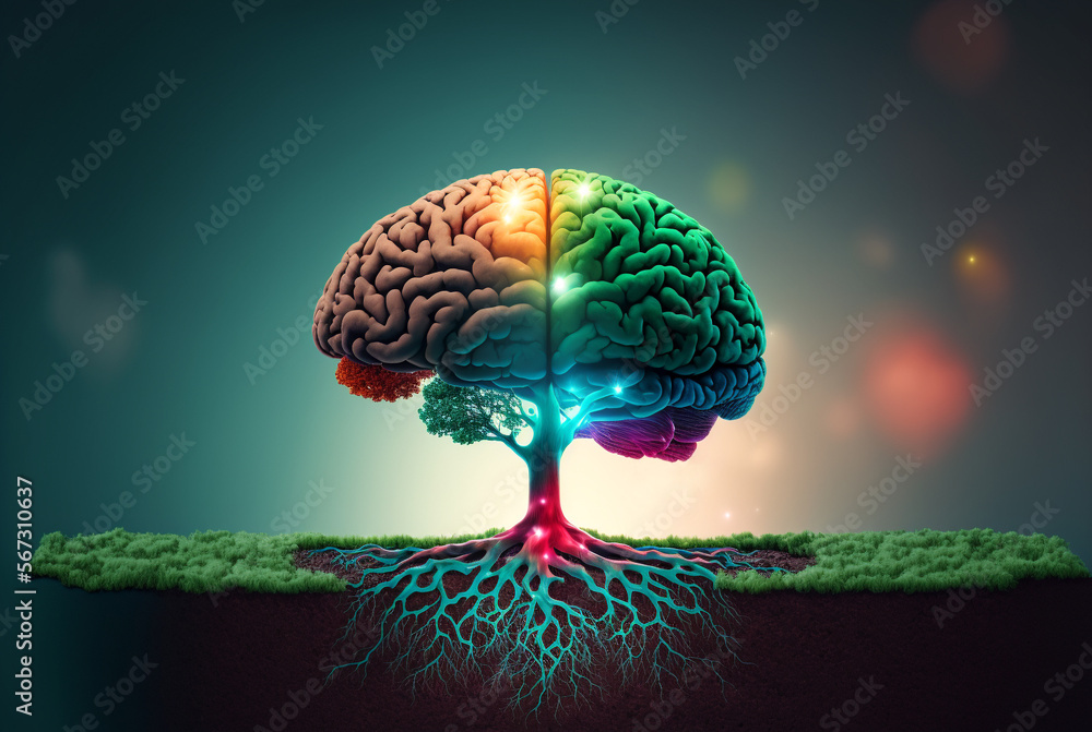 Beautiful illustration of the symbolic magic tree of life.The human ...