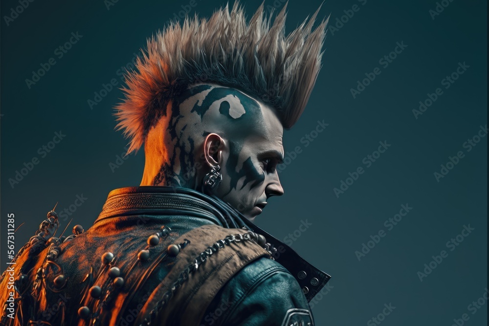 Punk rocker in punk fashion, the clothing, hairstyles, cosmetics ...