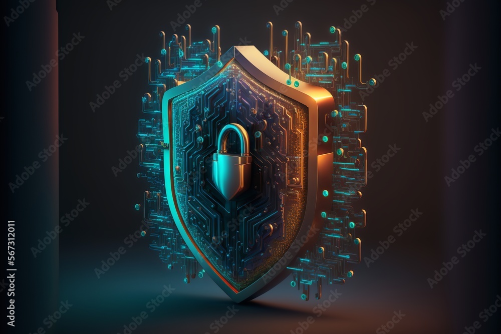 digital security concept. technology safe, cyber security concept ...