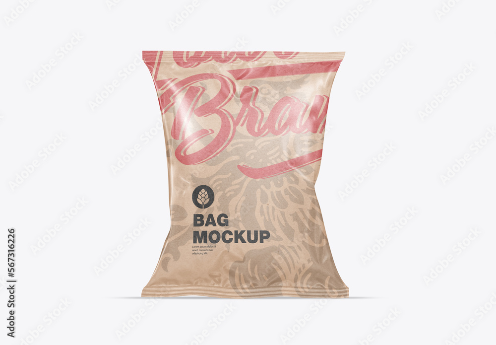 Kraft Chips bag mockup Stock Template | Adobe Stock