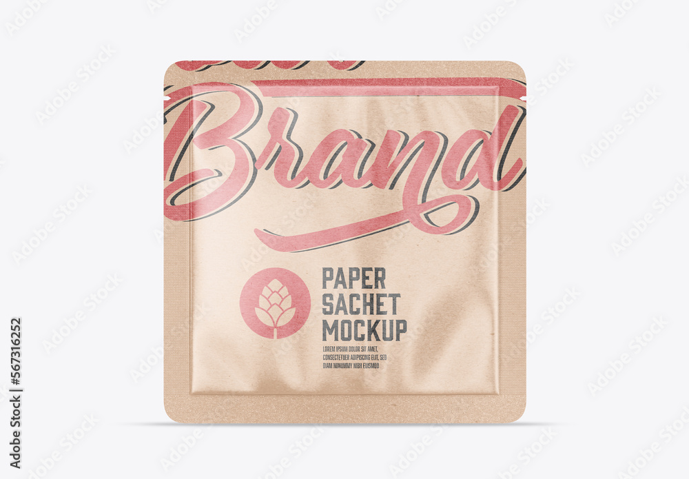Kraft paper Sachet Mockup Stock Template | Adobe Stock