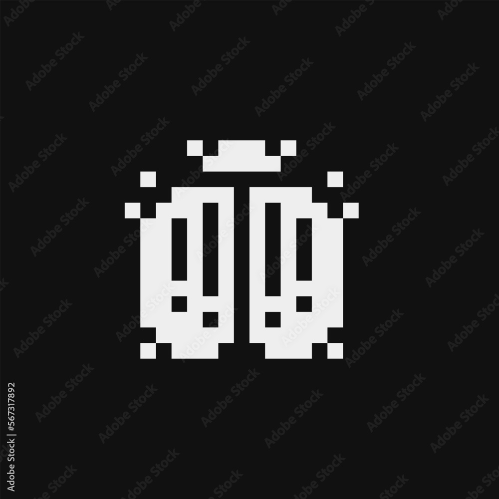 Beetle emoji, pixel art bug insect pest icon, isolated vector ...