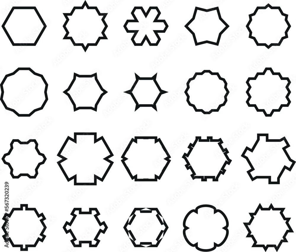 Collection Of Graphic Elements And Vector Shapes, Isolated On ...